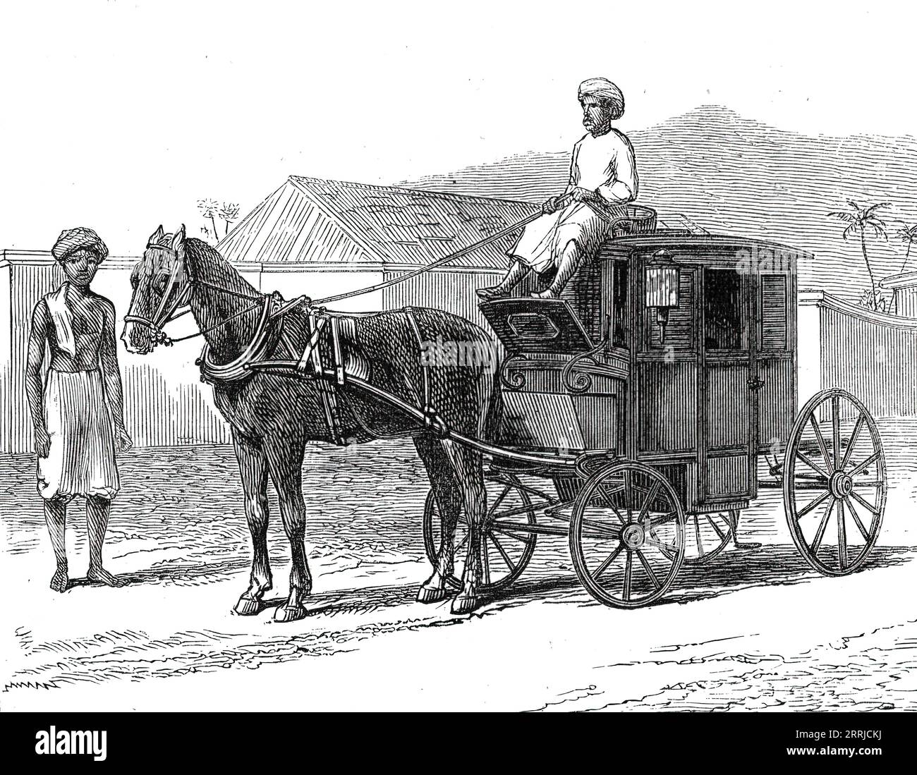 Hackney Carriage, Madras, 1876. Transport in India. From "Illustrated ...