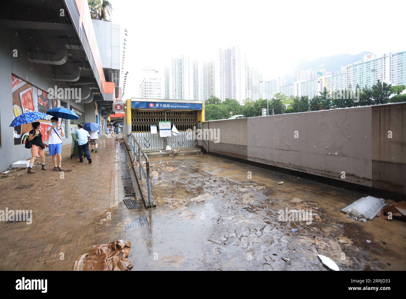 Hong Kong September 8 2023: flood is happened in Wong Tai Sin area ...
