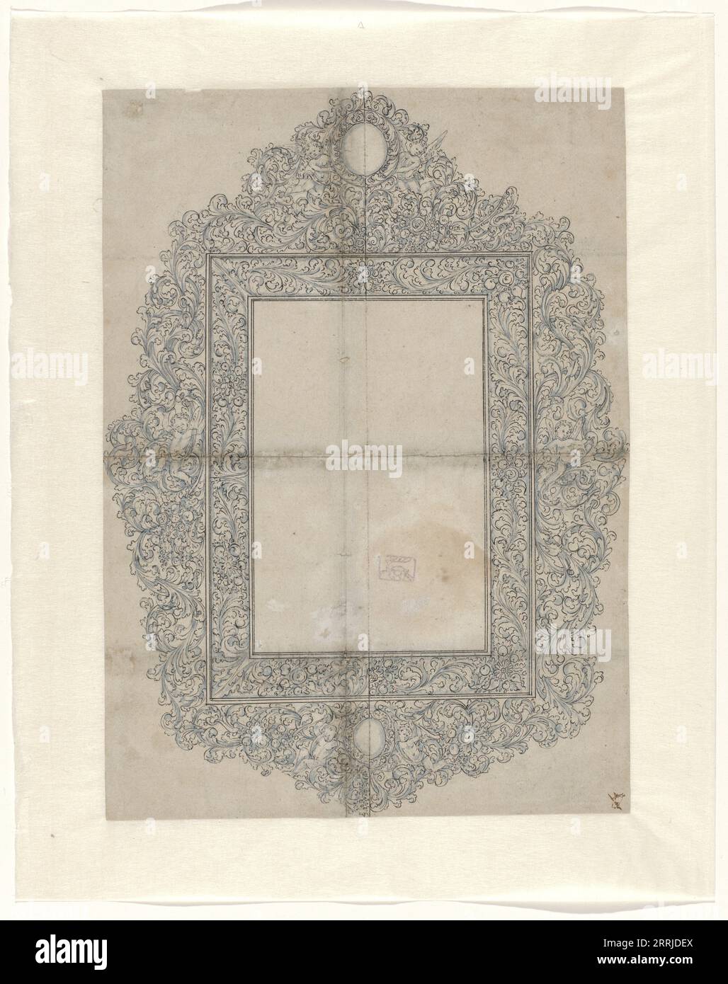 Design for a sculpted frame, c.1680-c.1700. The left side of the ...
