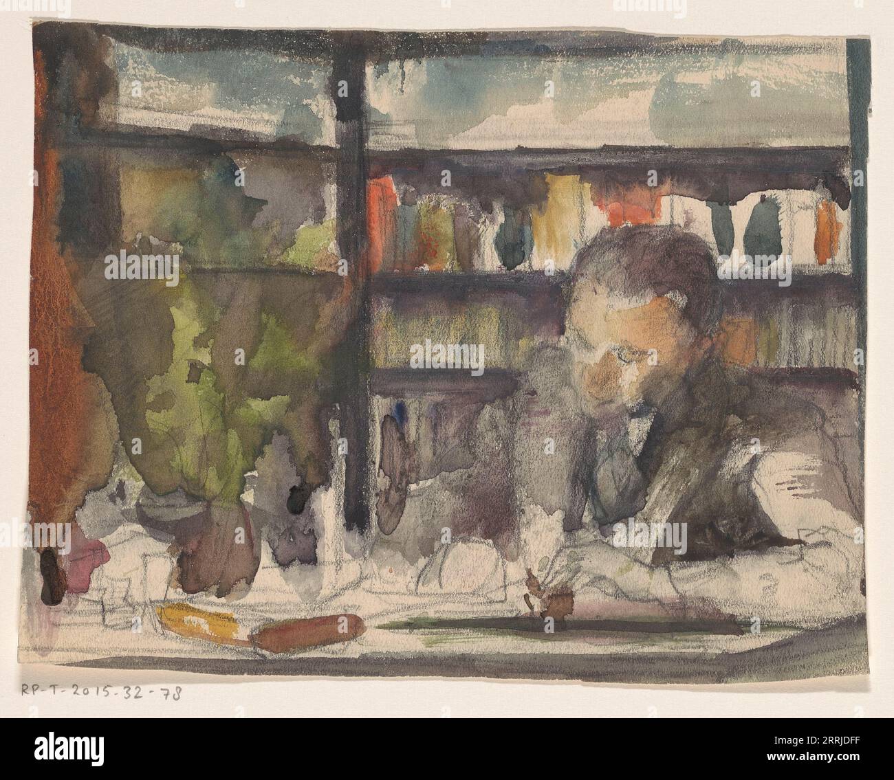 Man behind a desk in a study, 1900-1999 Stock Photo - Alamy