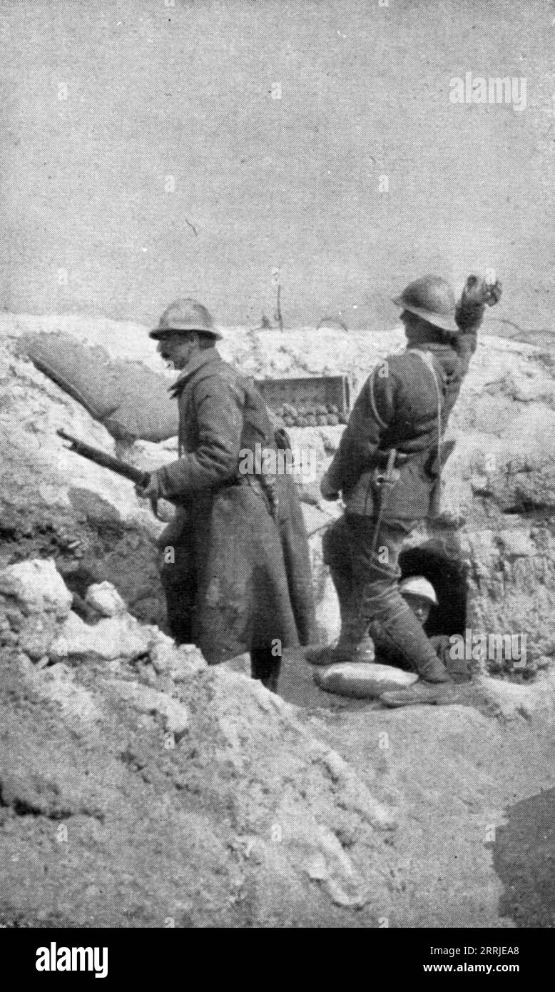 Life in the trenches in Champagne; The outpost res-arms immediately ...