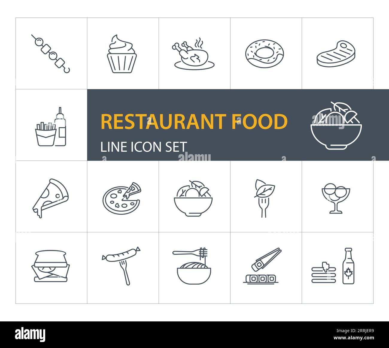 Restaurant food line icon set Stock Vector Image & Art - Alamy