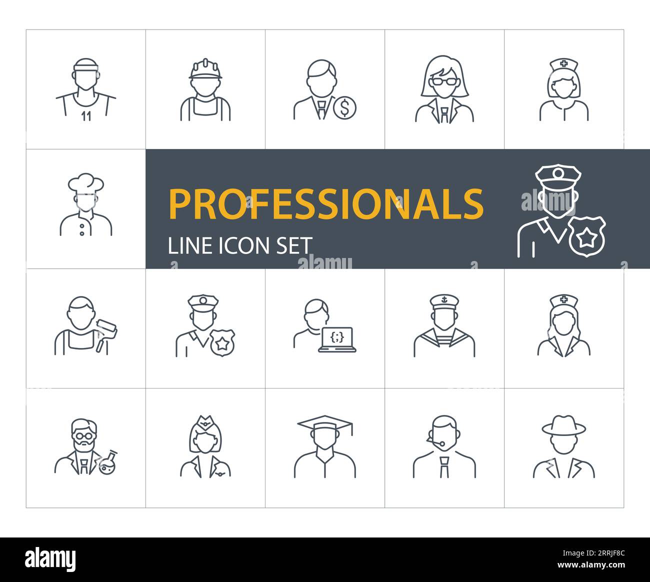 Professionals line icon set Stock Vector Image & Art - Alamy