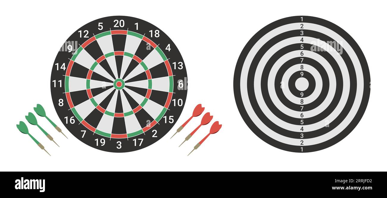 Dart board arrow indoor game front and back side Stock Vector Image ...