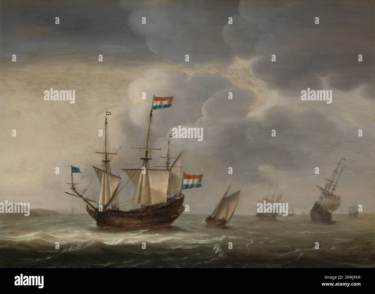 Ships off the Coast, c.1652 Stock Photo - Alamy