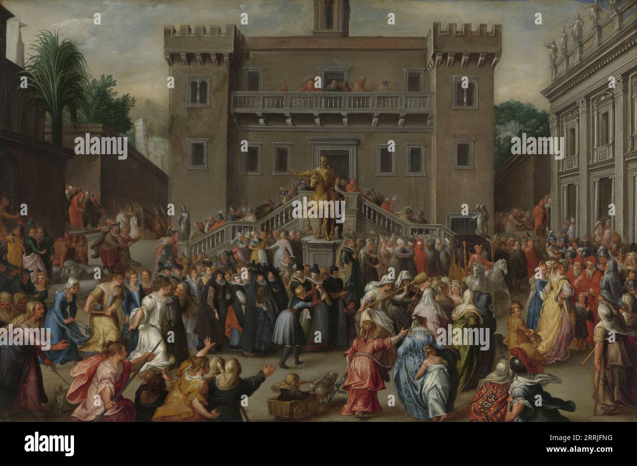 The Women of Rome Gathering at the Capitol, c.1600-c.1602. Other Title ...
