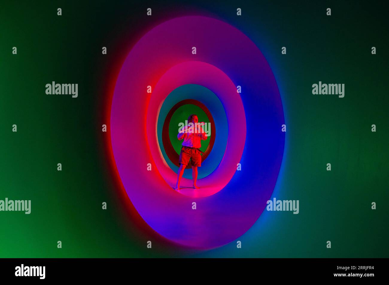 London, UK. 8th Sep, 2023. Simon Desorgher plays his flute - Eye Music ...