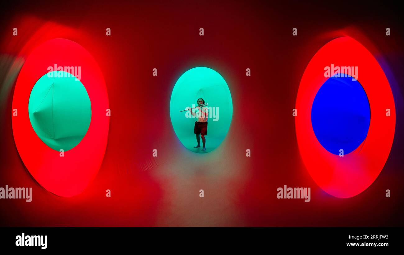 London, UK. 8th Sep, 2023. Simon Desorgher plays his flute - Eye Music ...