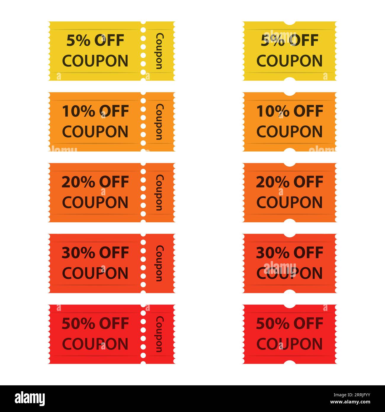 Sale discount coupons off 5, 10, 20,30 and 50 percent Stock Vector Image & Art - Alamy