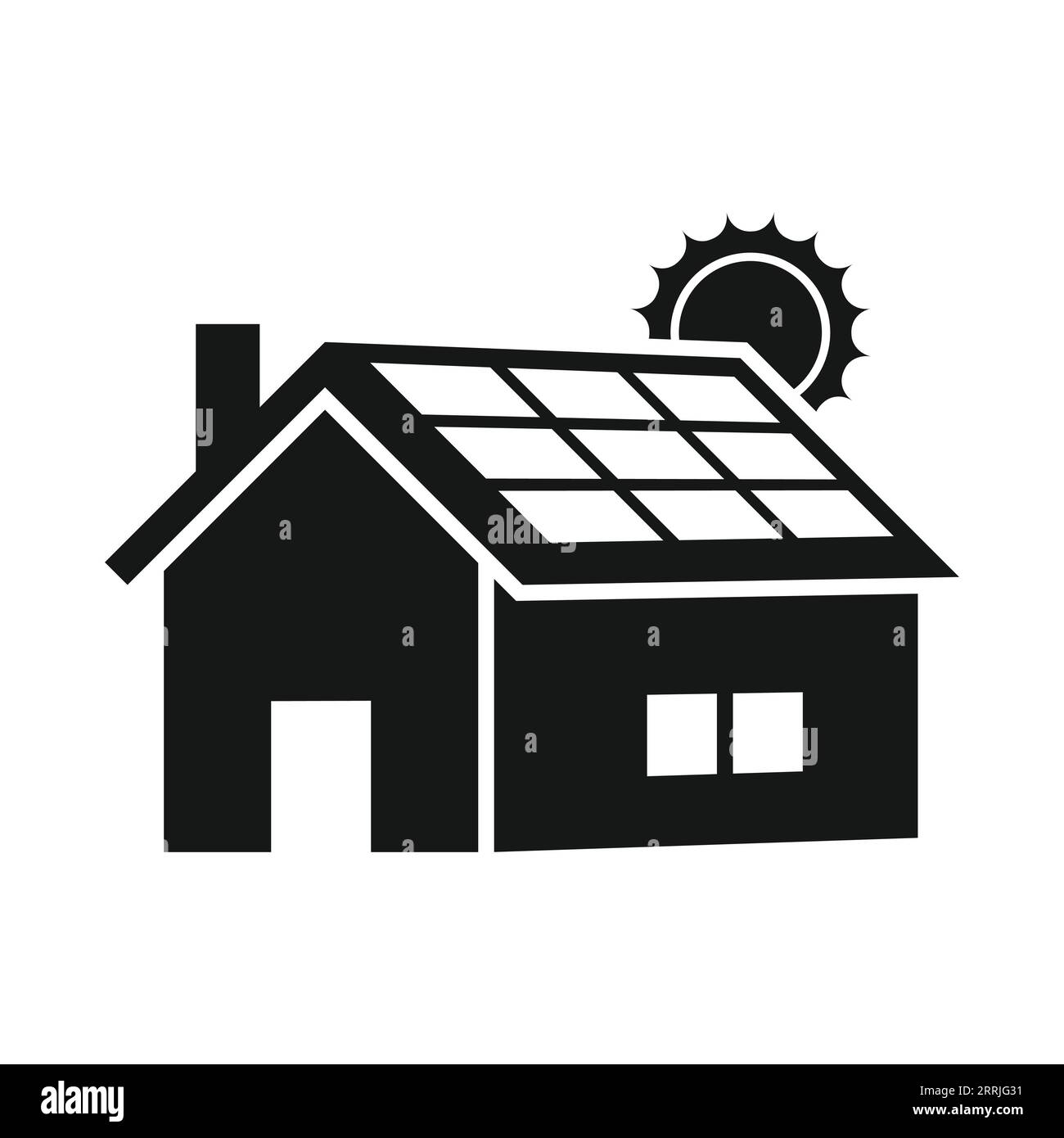 Home roof solar panel renewable energy icon Stock Vector Image & Art ...