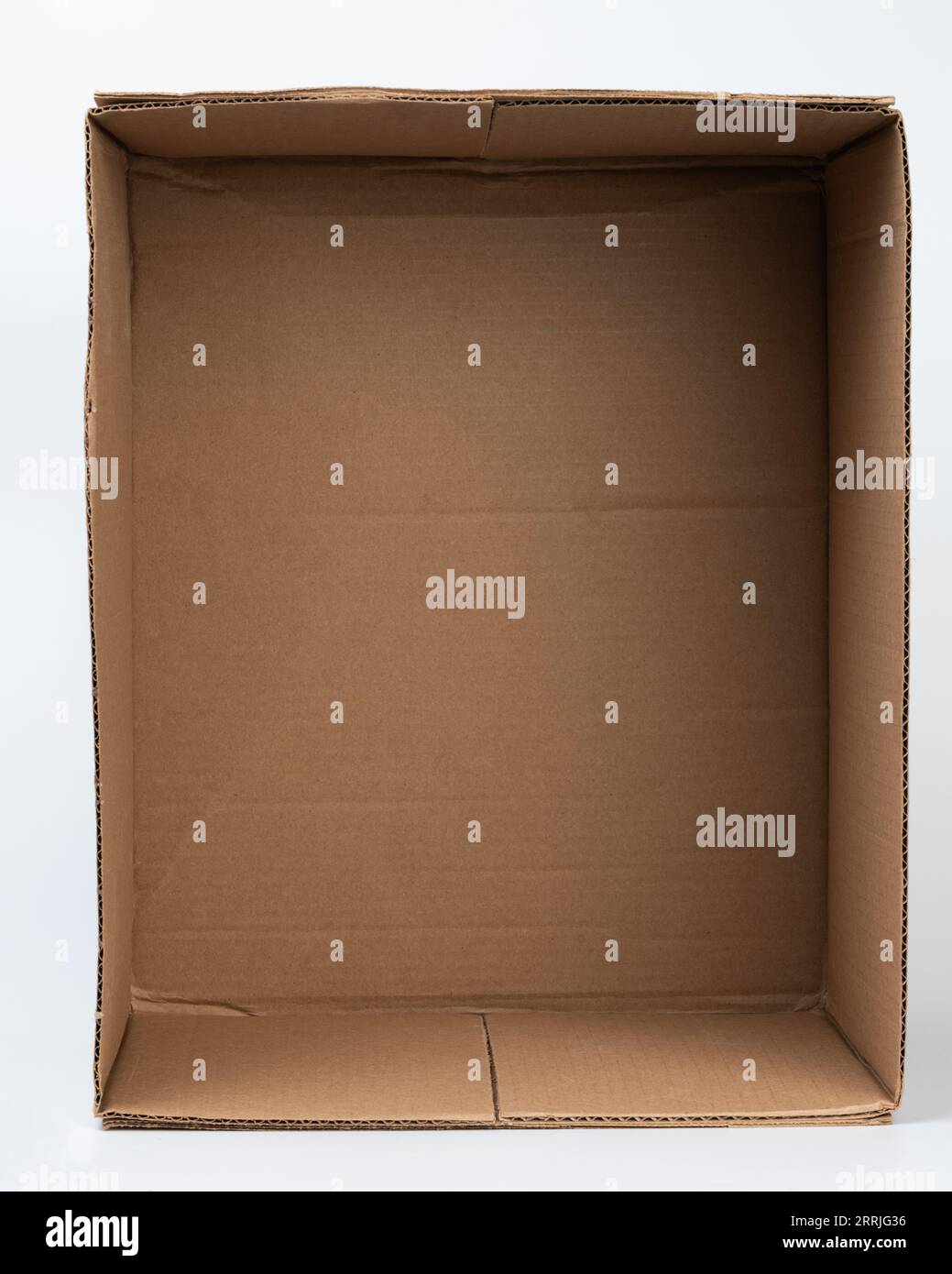 Empty clean cardboard box isolated above top view Stock Photo - Alamy