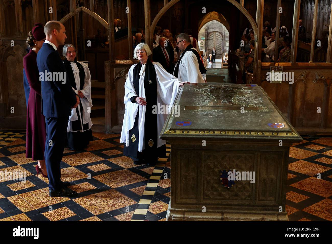 The Prince and Princess of Wales, with Sarah Rowland Jones, Dean of St ...