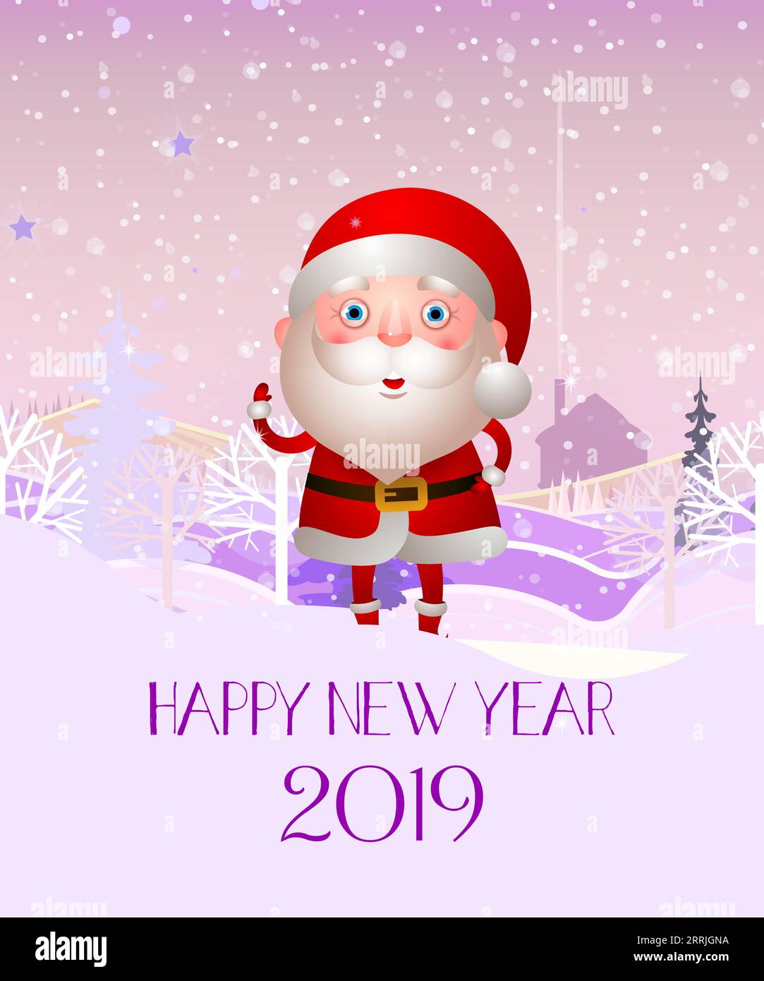 Happy New Year and cartoon Santa banner design Stock Vector Image & Art ...