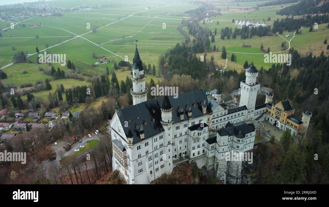 Aerial view tranquil lake neuschwanstein hi-res stock photography and ...