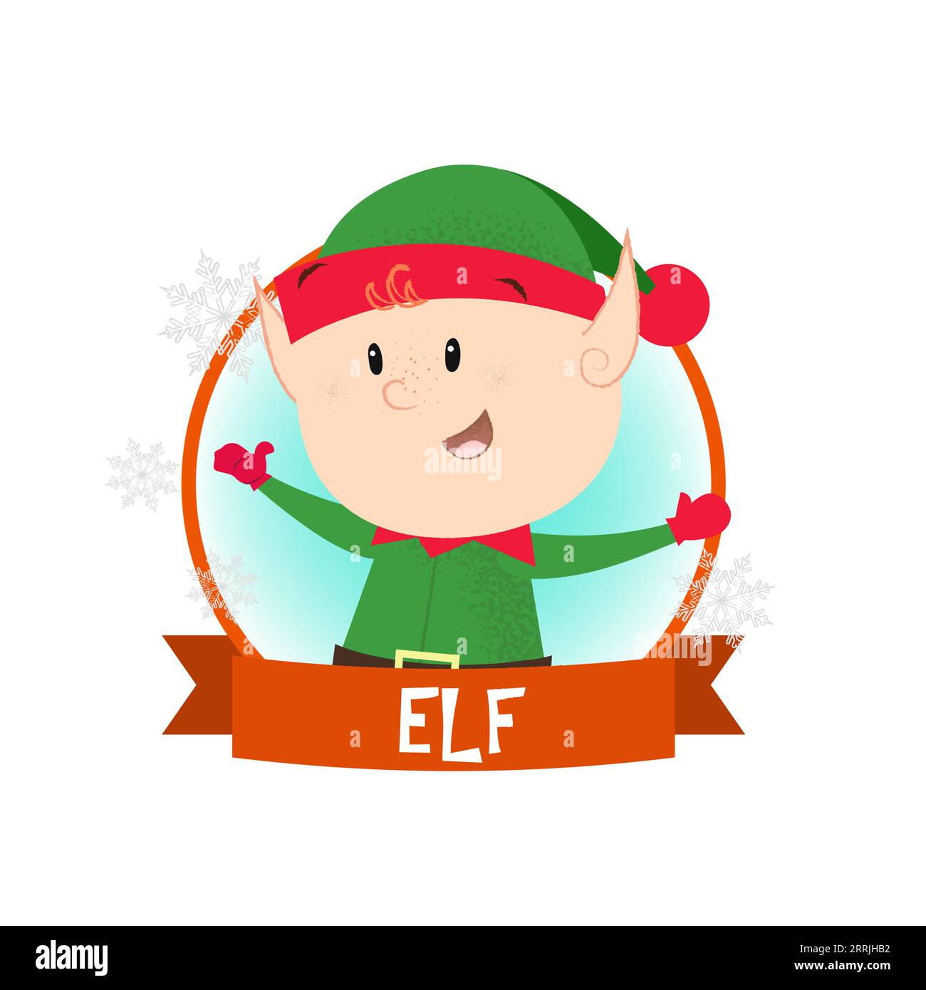 Christmas poster design with cartoon smiling elf Stock Vector Image ...