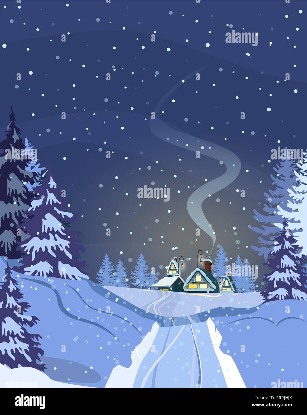 Fir trees at night Cut Out Stock Images & Pictures - Alamy