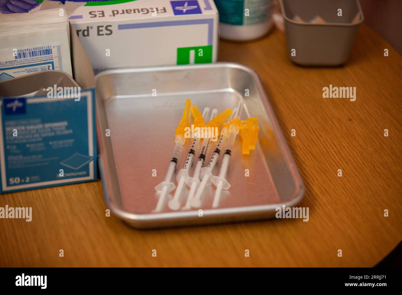 220726 -- CHICAGO, July 26, 2022 -- Syringes containing monkeypox ...