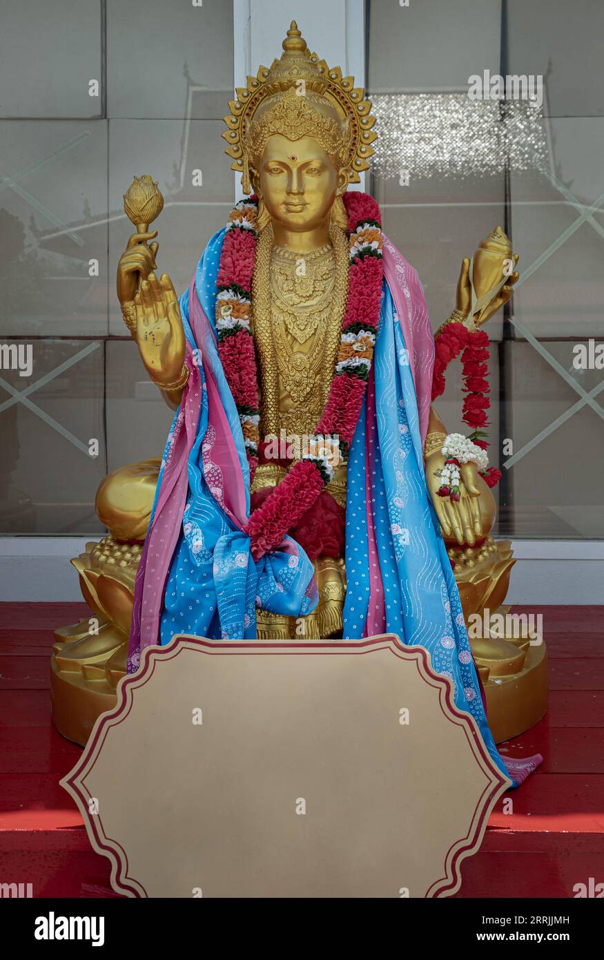 Samut Songkram, Thailand Apr 3, 2023 - Statue of Brass Hindu goddess ...