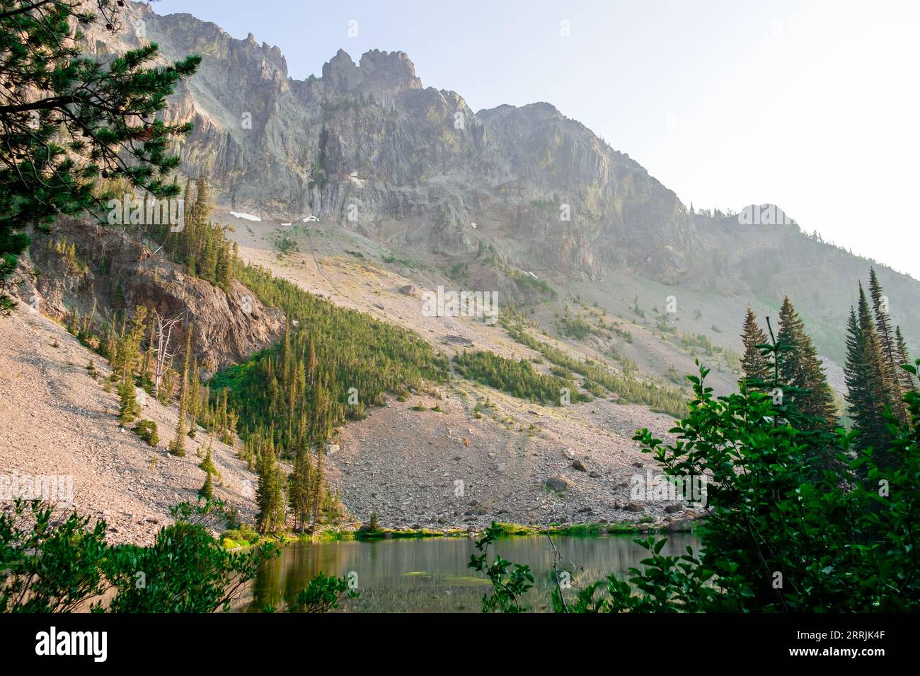Large Cliffs Above Little Strawberry Lake in Oregon Stock Photo - Alamy
