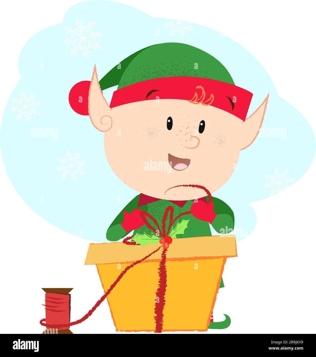 Christmas elf greeting card element Stock Vector Image & Art - Alamy