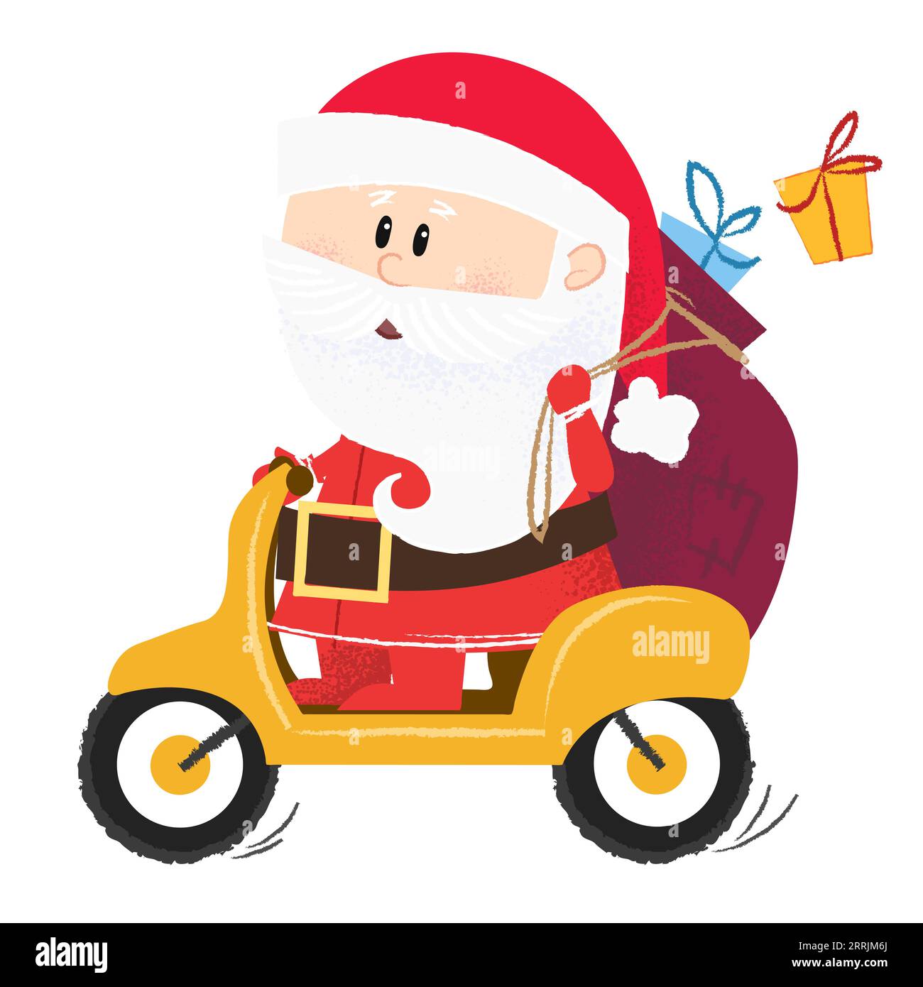 Santa claus on bike Stock Vector Images - Alamy
