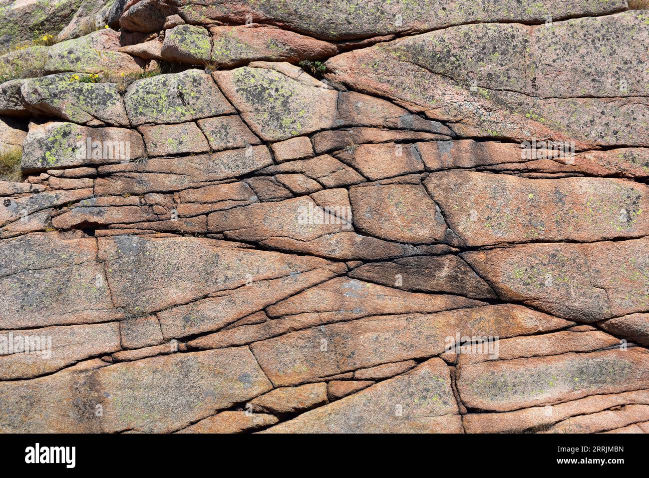 Joints (fractures) on a granitic rock. This photo was taken in Bohuslan ...