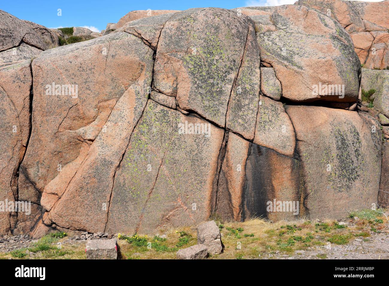 Joints (fractures) on a granitic rock. This photo was taken in Bohuslan ...