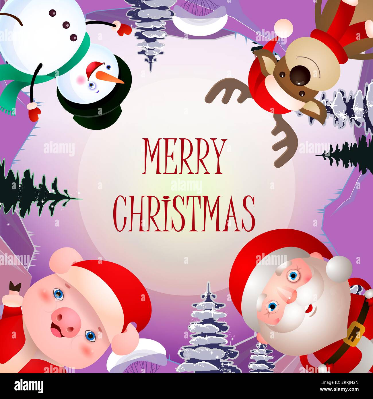 Merry Christmas creative greeting poster design Stock Vector Image ...