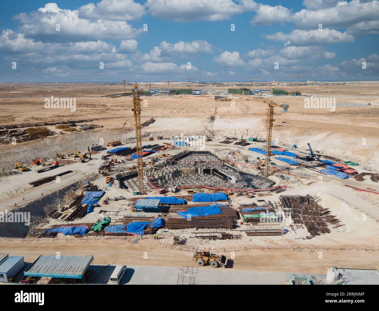 220801 -- NEW ALAMEIN, Aug. 1, 2022 -- Aerial photo taken on June 27 ...
