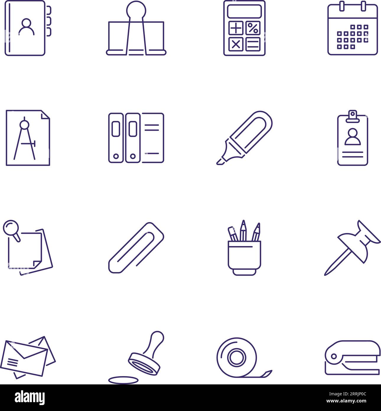 Stationery line icon set Stock Vector Image & Art - Alamy