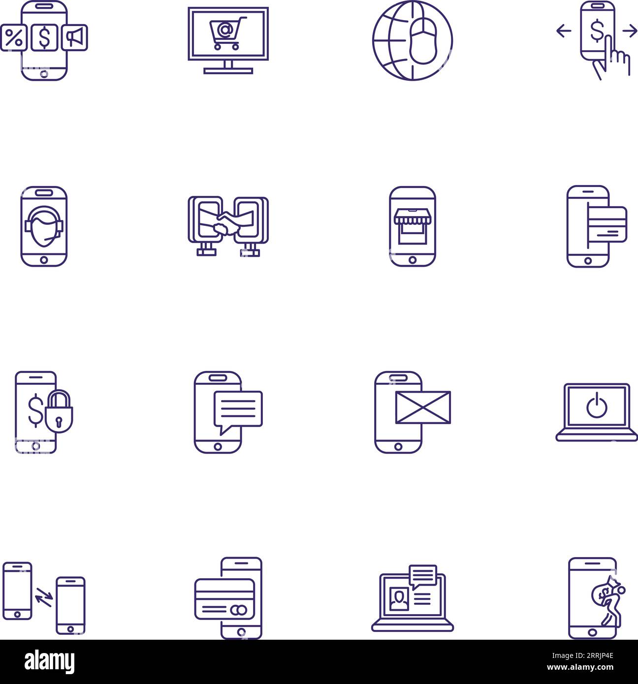 Internet apps line icon set Stock Vector Image & Art - Alamy