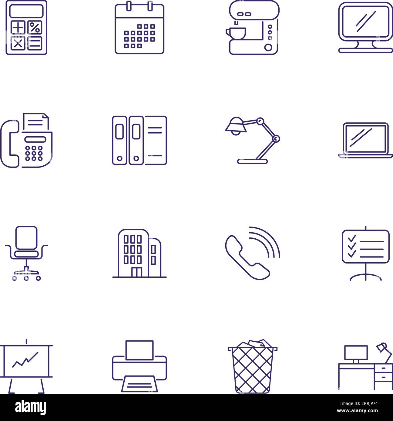 Office equipment line icon set Stock Vector Image & Art - Alamy