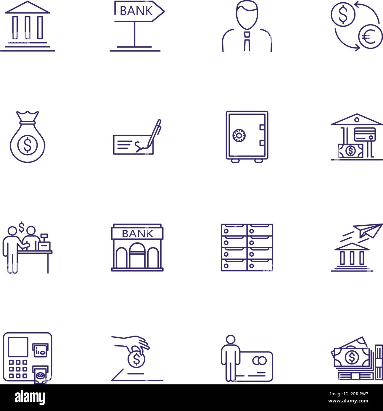 Banking line icon set Stock Vector Image & Art - Alamy