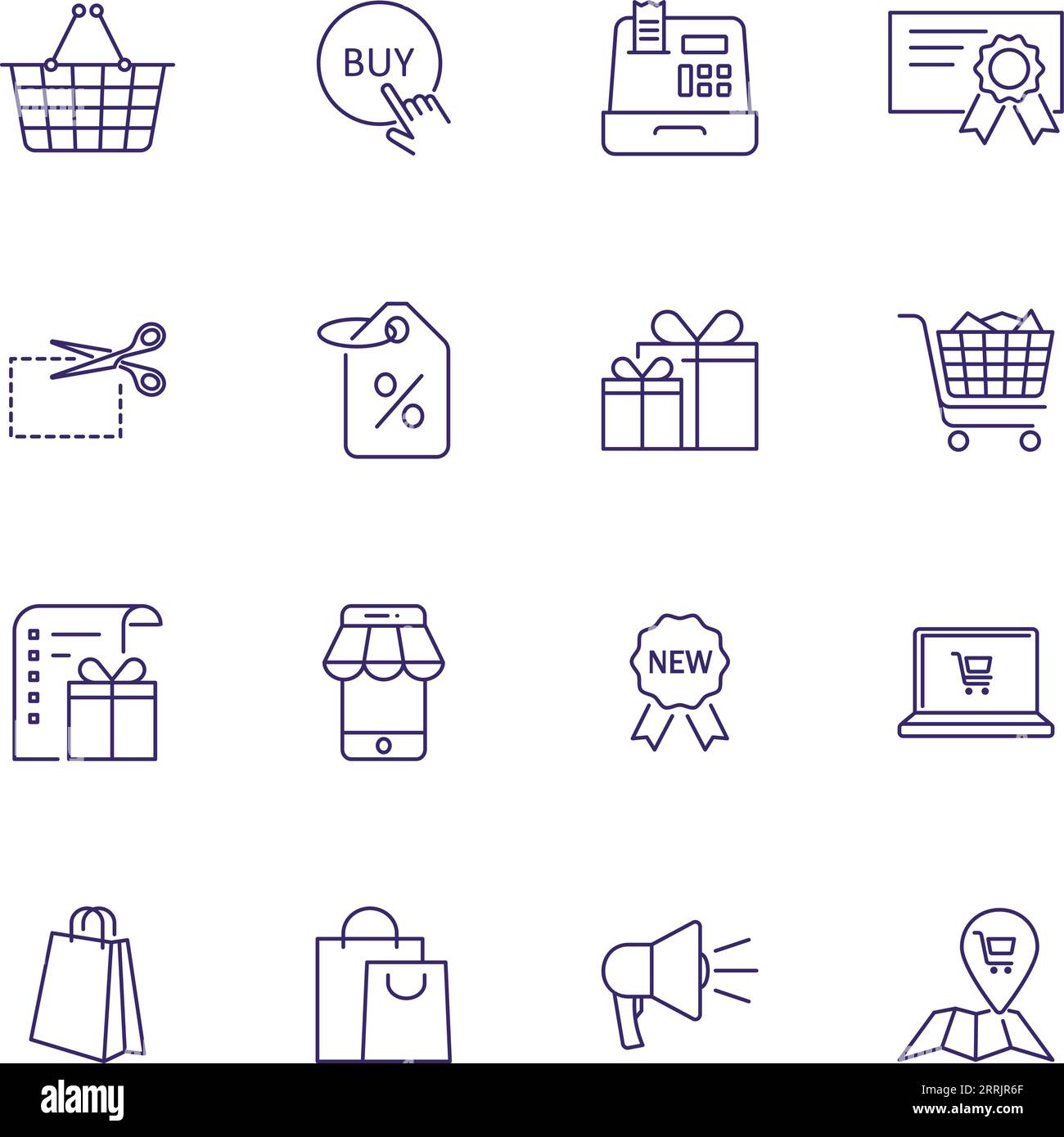 Shopping online line icon set Stock Vector Image & Art - Alamy