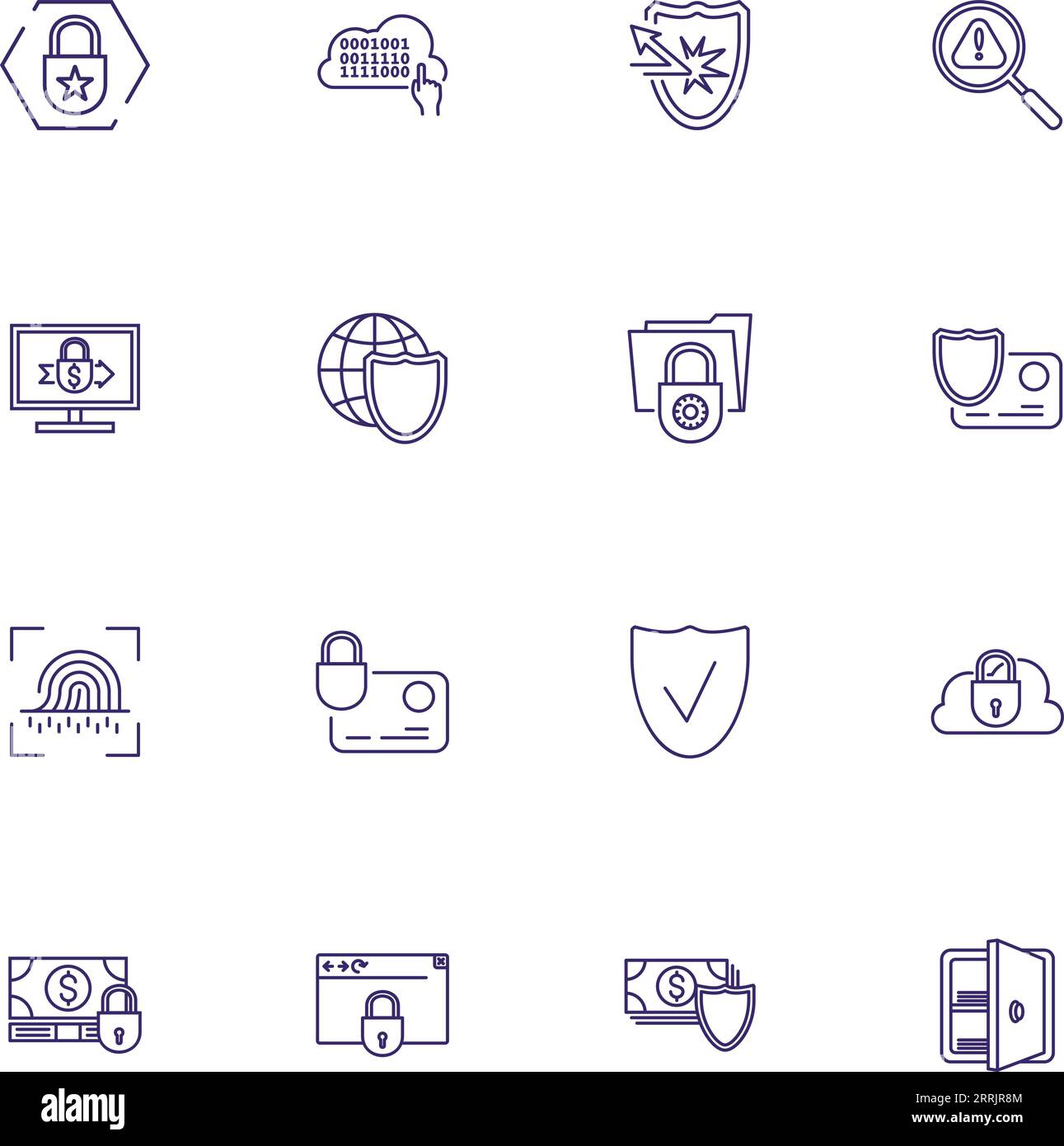 Protection line icon set Stock Vector Image & Art - Alamy