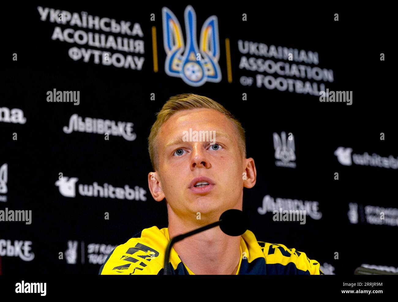 Ukraines Oleksandr Zinchenko During A Press Conference At The
