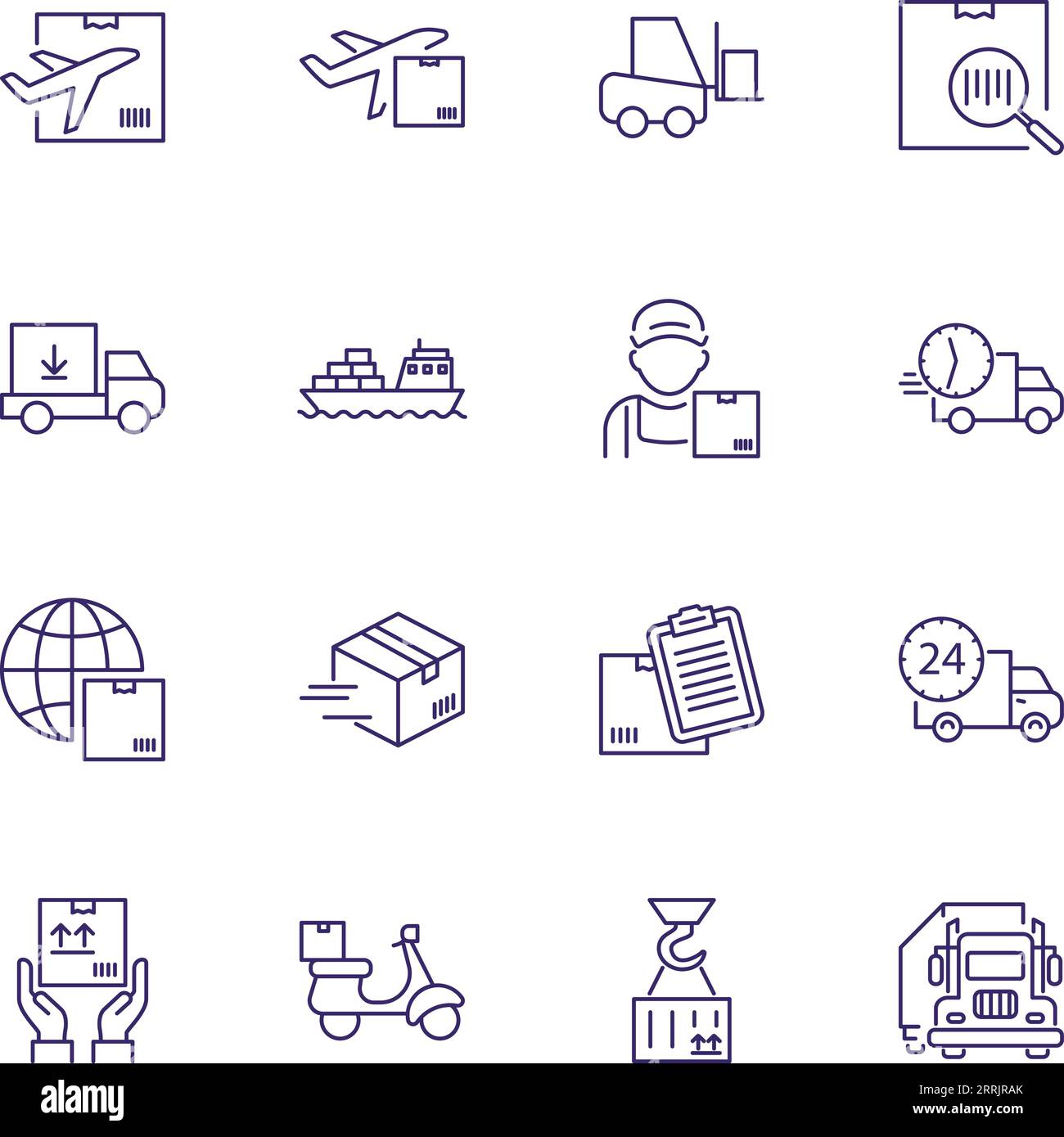 Delivery line icon set Stock Vector Image & Art - Alamy