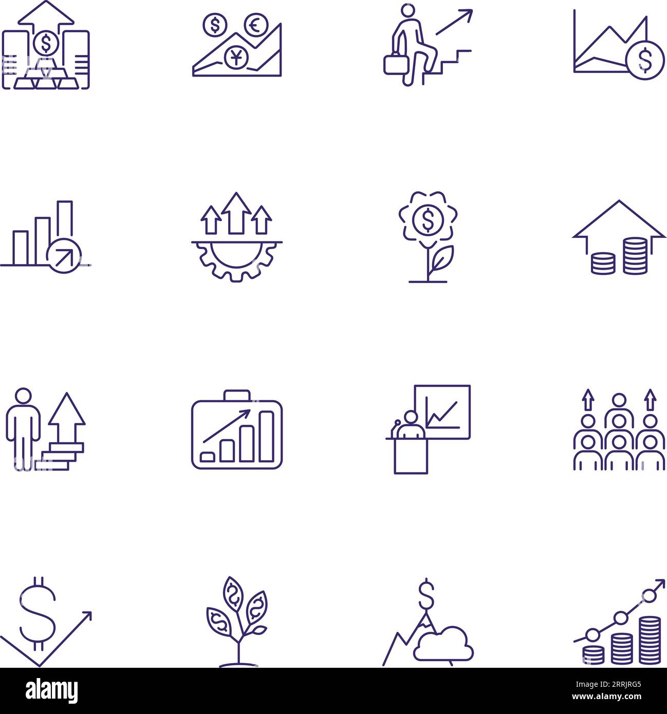 Growth line icon set Stock Vector Image & Art - Alamy