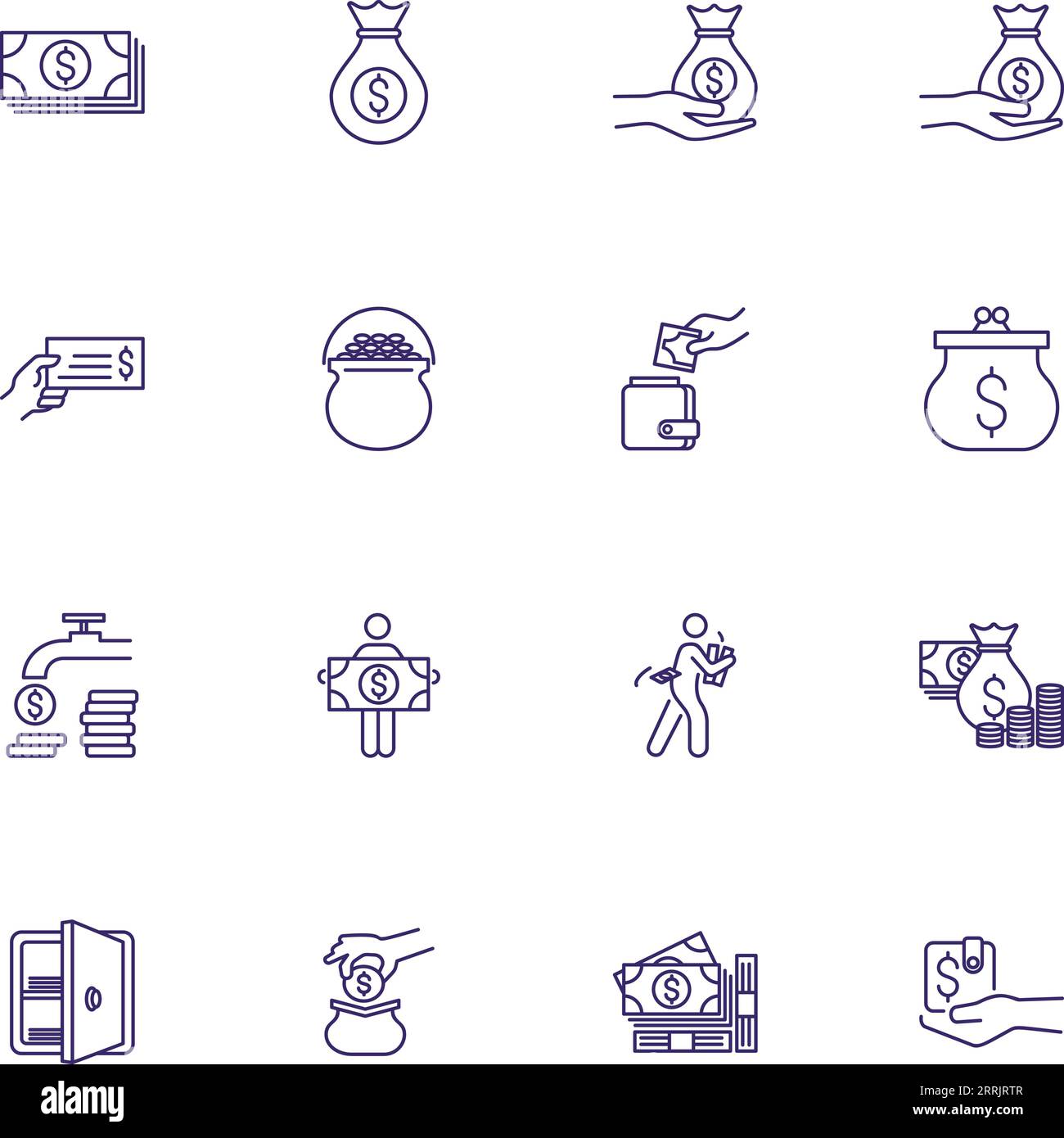 Finance management line icon set Stock Vector Image & Art - Alamy