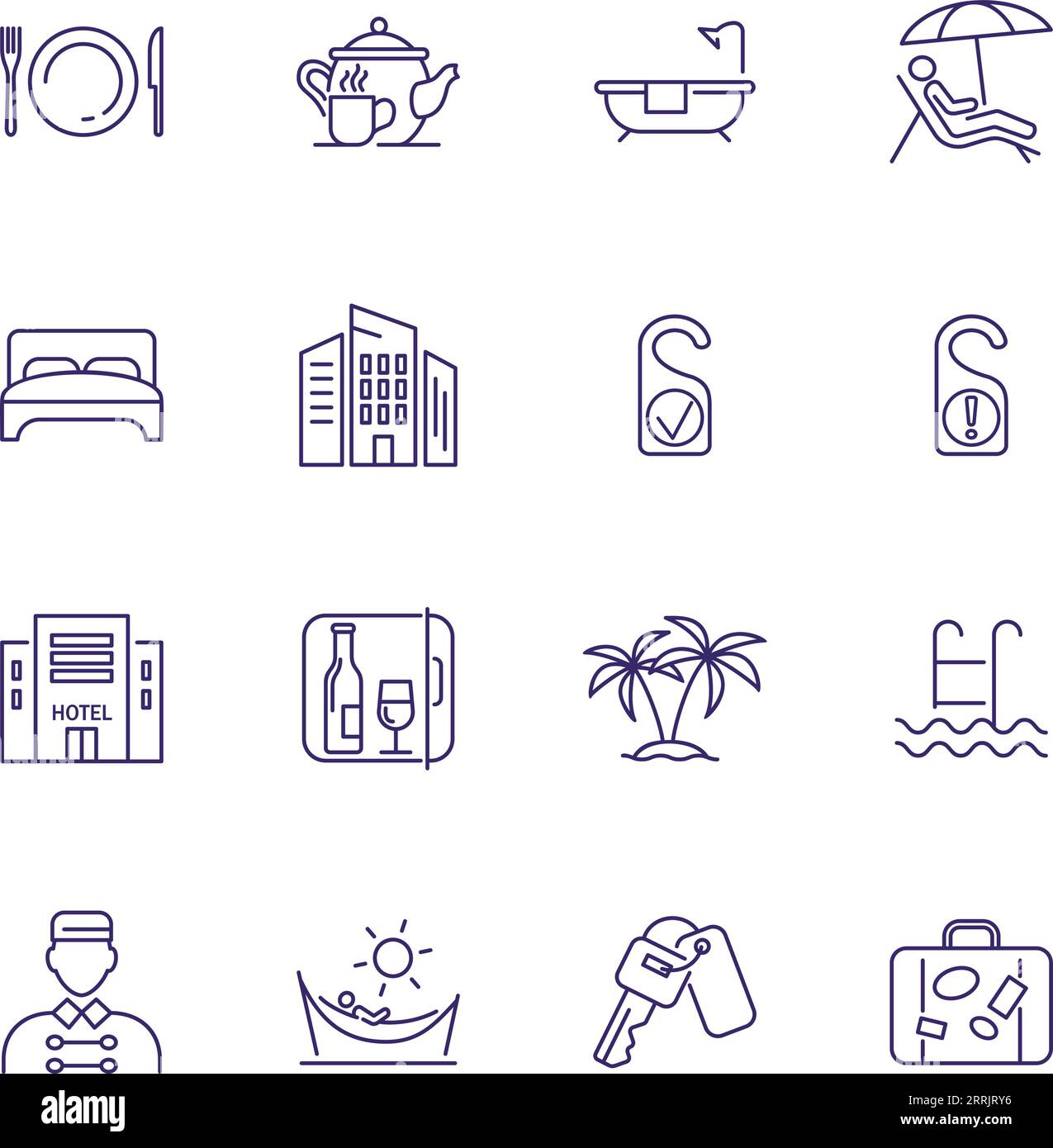 Resort line icon set Stock Vector Image & Art - Alamy