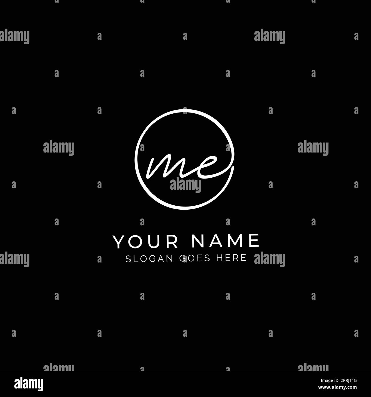 M, E, ME Initial letter handwritten and signature vector logo. Business ...