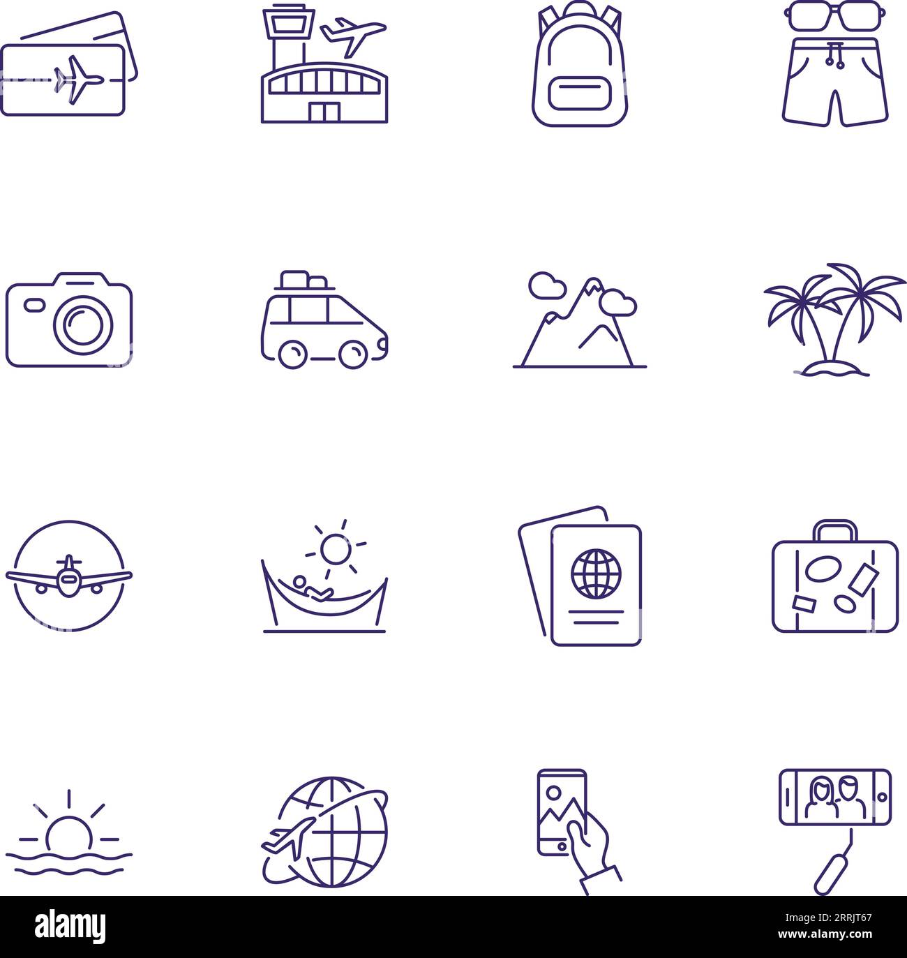 Journey line icon set Stock Vector Image & Art - Alamy