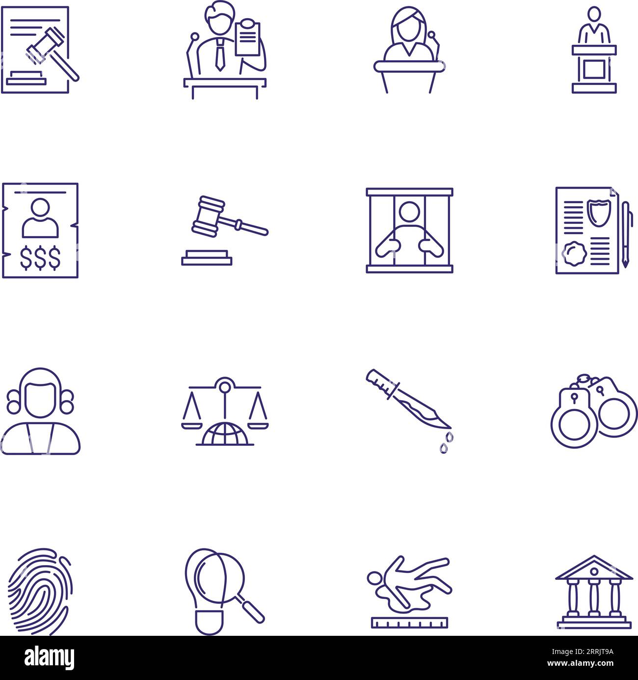 Law and criminal icons Stock Vector Image & Art - Alamy