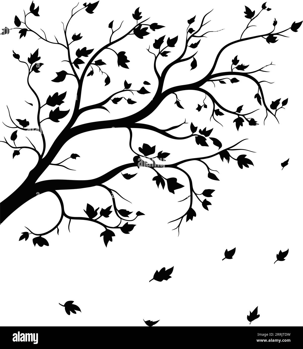 Tree branch without leaves silhouettes vector.tree branches silhouette ...