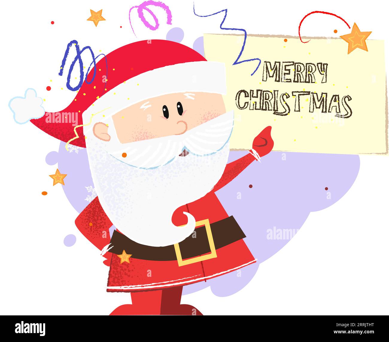 Cute Santa Claus pointing at Christmas poster Stock Vector Image & Art ...