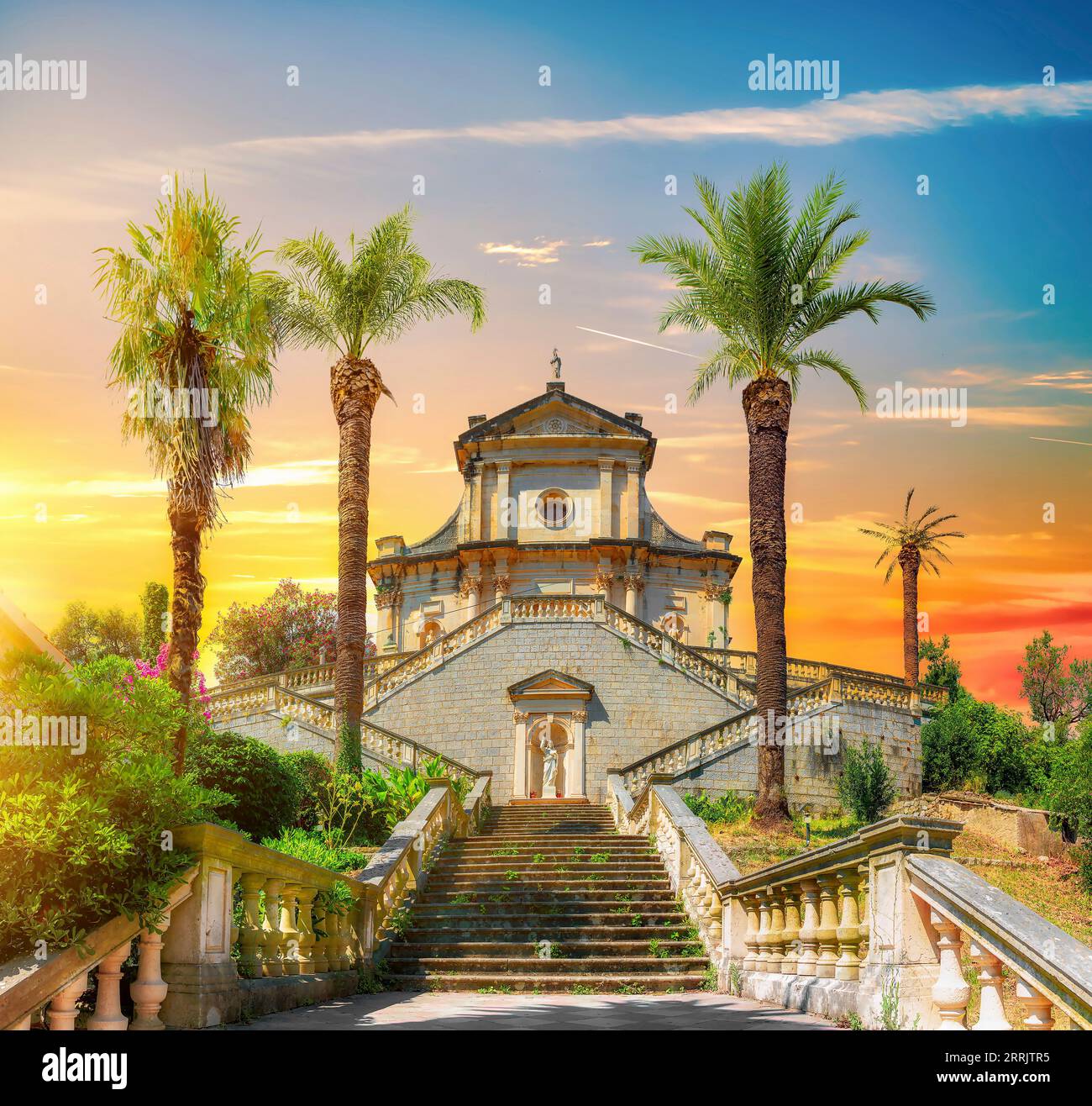 Prcanj, Montenegro The Bay of Kotor. Church of the Nativity Stock Photo ...