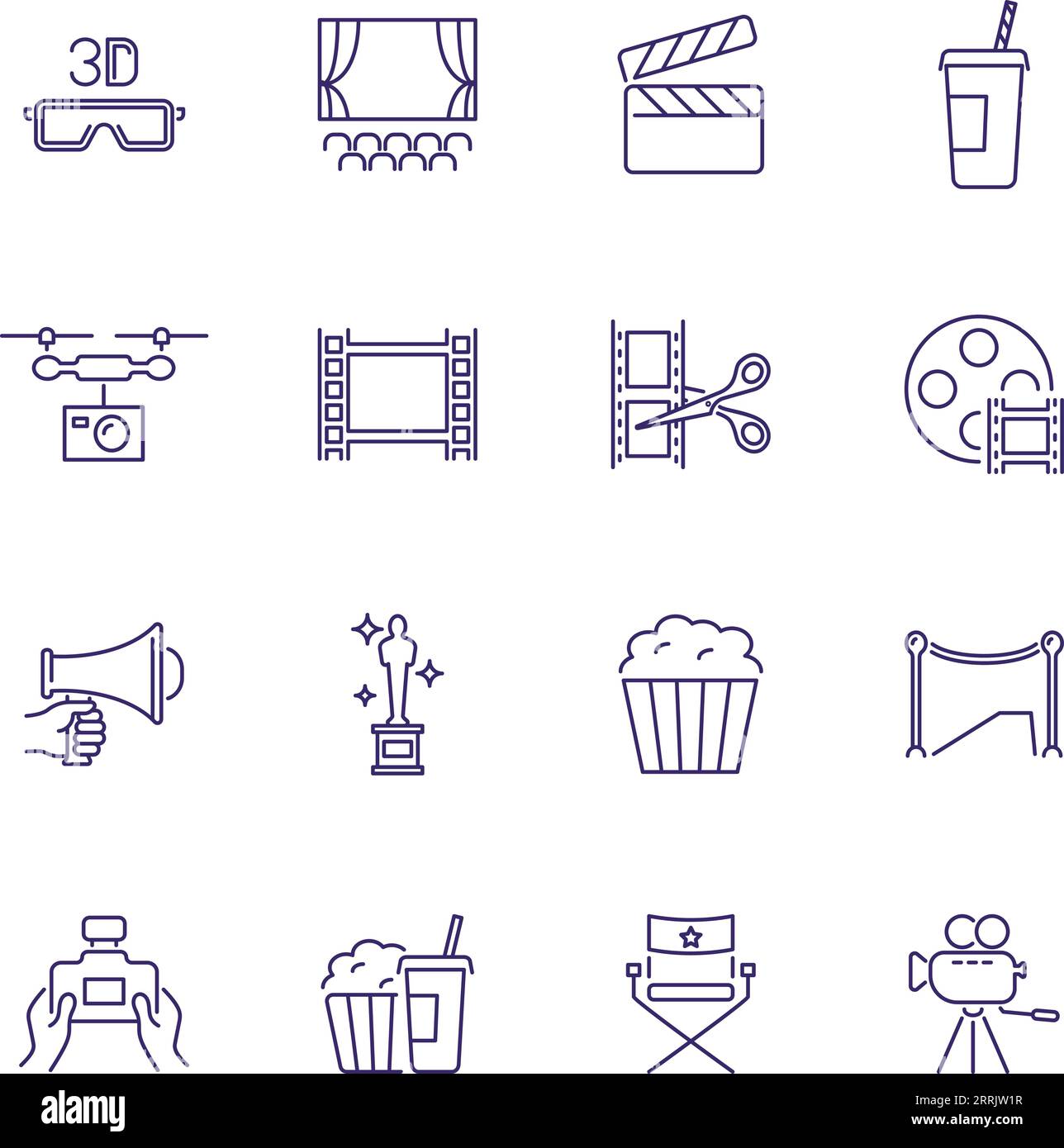 Cinema line icon set Stock Vector Image & Art - Alamy
