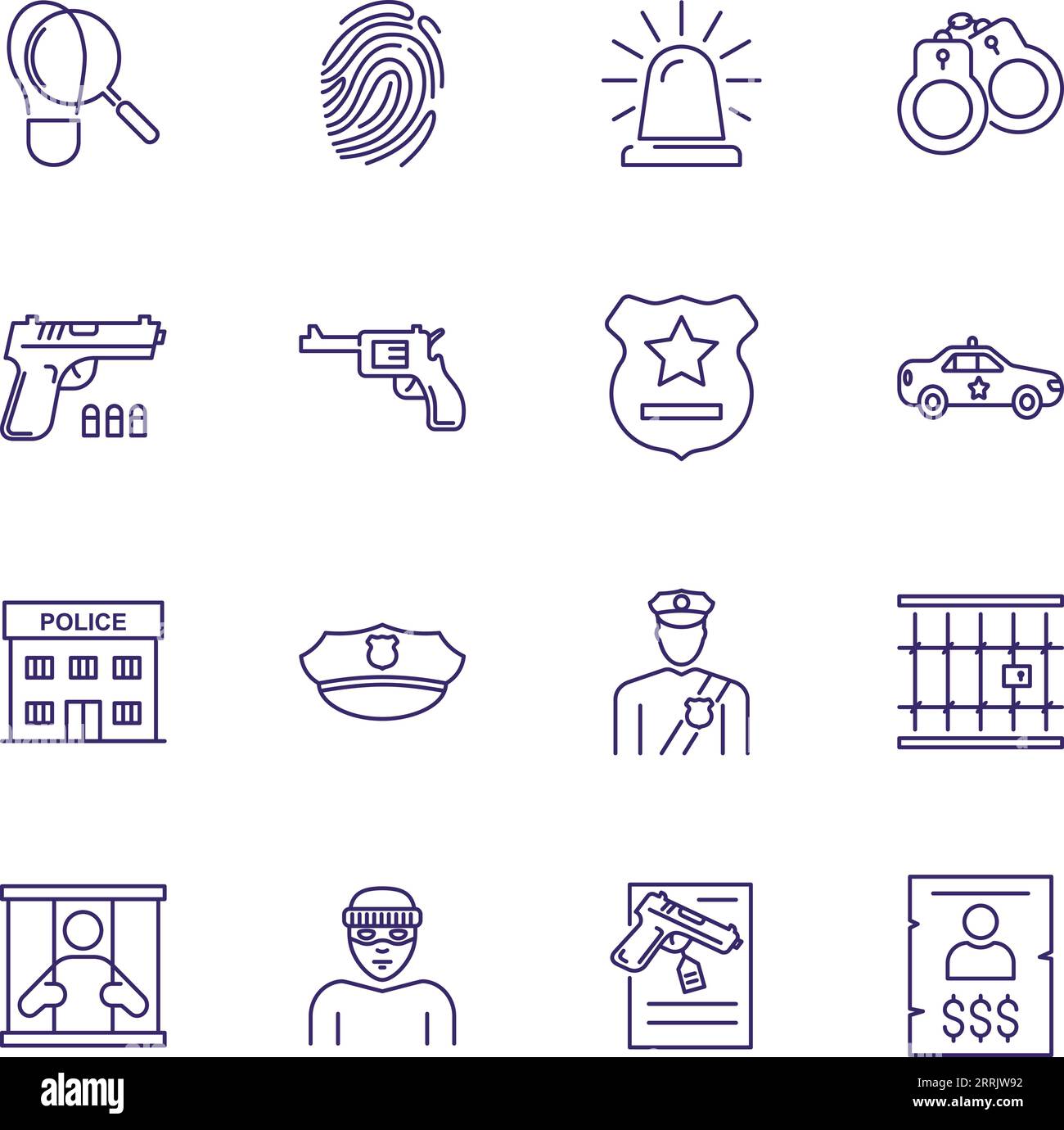 Policing line icon set Stock Vector Image & Art - Alamy