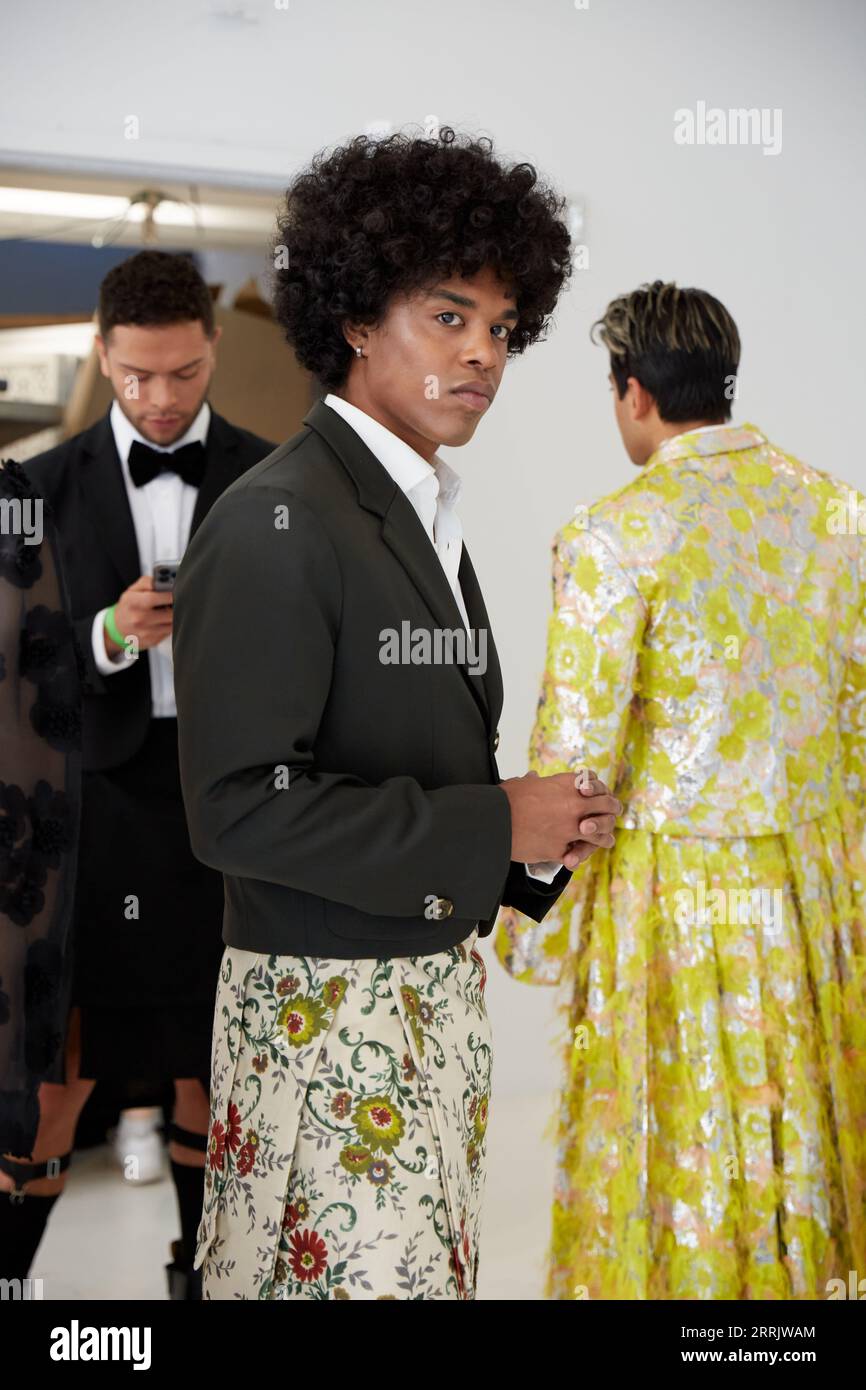 New York, New York, USA. 8th Sep, 2023. Designer Terry Singh backstage ...