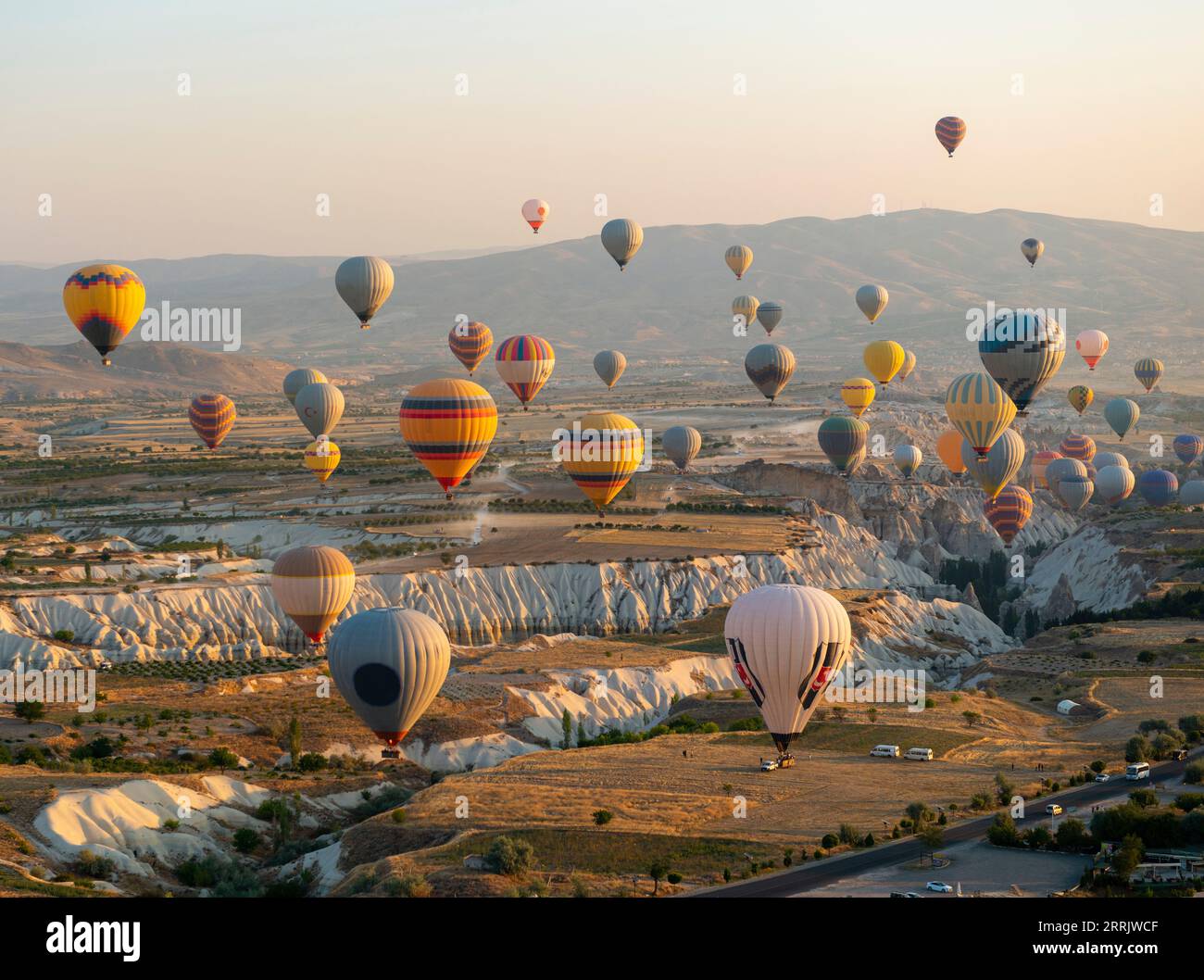 Hot air balloons over mountains hi-res stock photography and images - Alamy